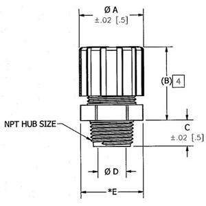 1/2" NPT, 0.19 to 0.25" Cord, Hubbell Incorporated SHC1021CR Cord ...