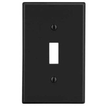 1-Gang, Hubbell Wiring Device-Kellems P1BK Wallplate, Black