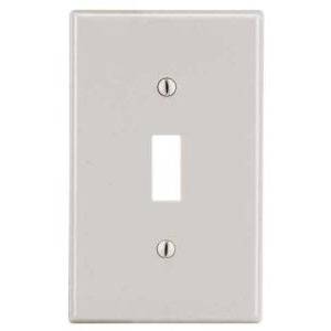 1-Gang, Hubbell Wiring Device-Kellems P1LA Wallplate, Light Almond