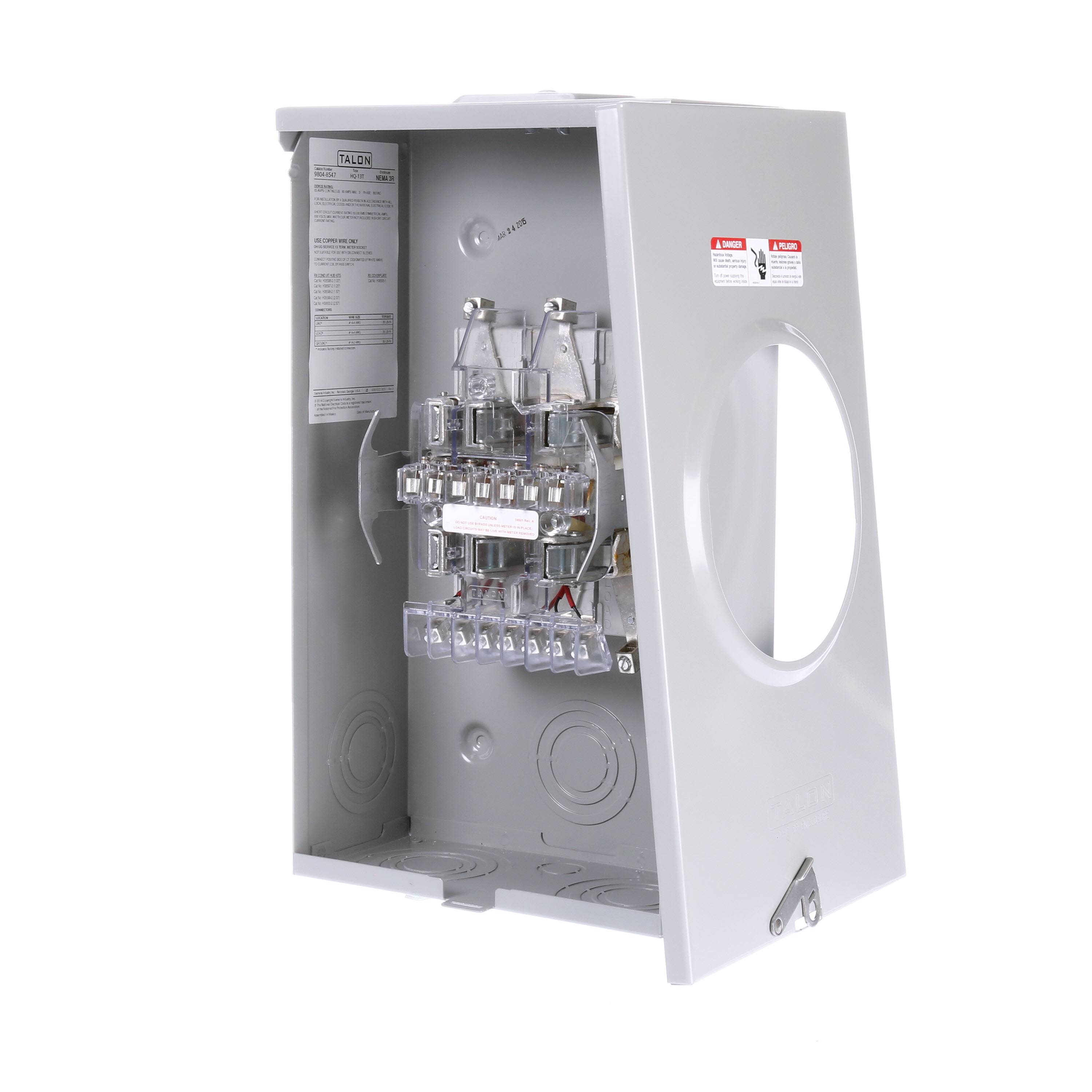 Siemens TALON® 9804-8547 6-Cutout Type HQT/HQTS Transformer Rated Meter ...