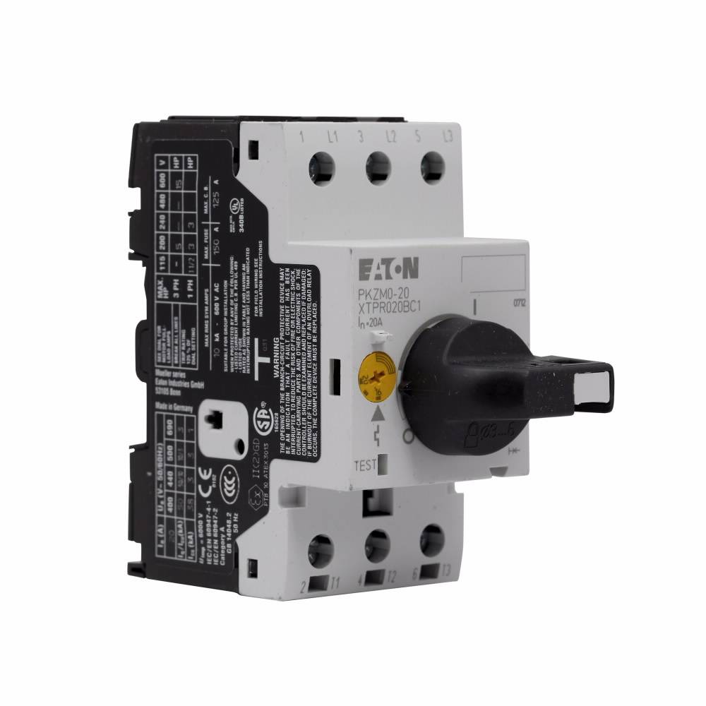 EATON XTPR020BC1 B-Frame Motor Protector, Rotary/On/Off Action, 3 Poles ...