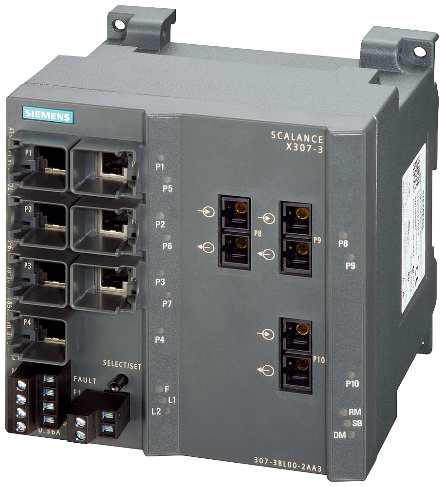 Siemens 6GK53073BM102AA3 SCALANCE X Managed Ethernet Switch, (7) RJ45 ...