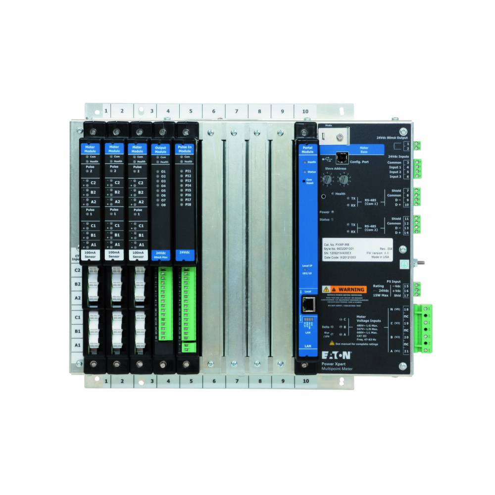 EATON Power Xpert® PXMP-MB-2C-A 3-Phase Enclosed Multi-Point Meter, 480 VAC