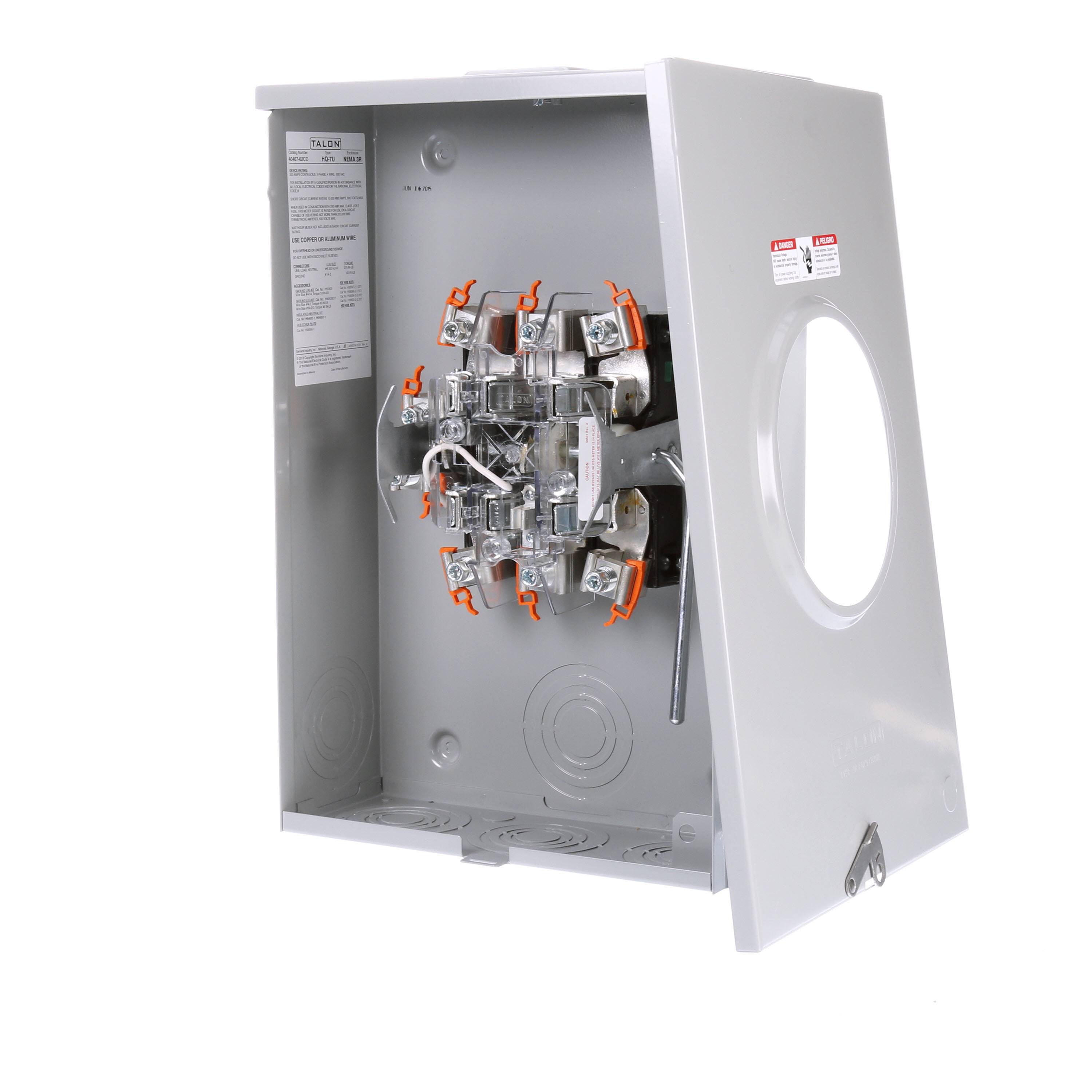 Siemens TALON® 40407-02CO 8-Cutout 1-Position Meter Socket With Lever ...