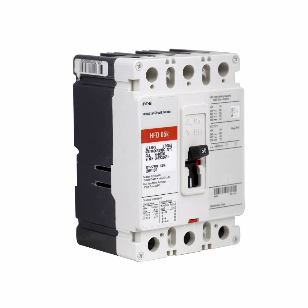 EATON HFD3090 C Series Type HFD Molded Case Circuit Breaker, 600 VAC ...