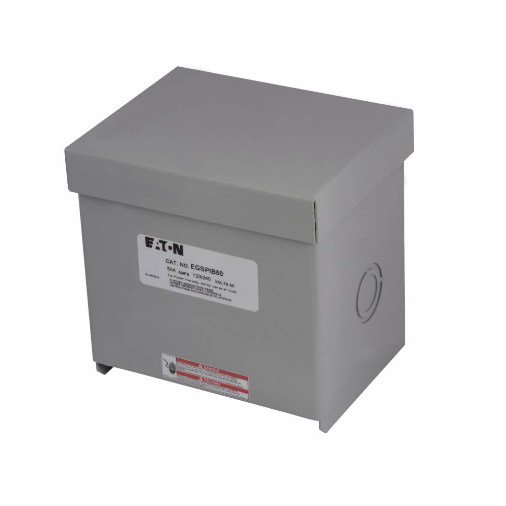 EATON EGSPIB50 1-Phase Power Inlet Box, 120/240 VAC, 50 A, For Use With ...