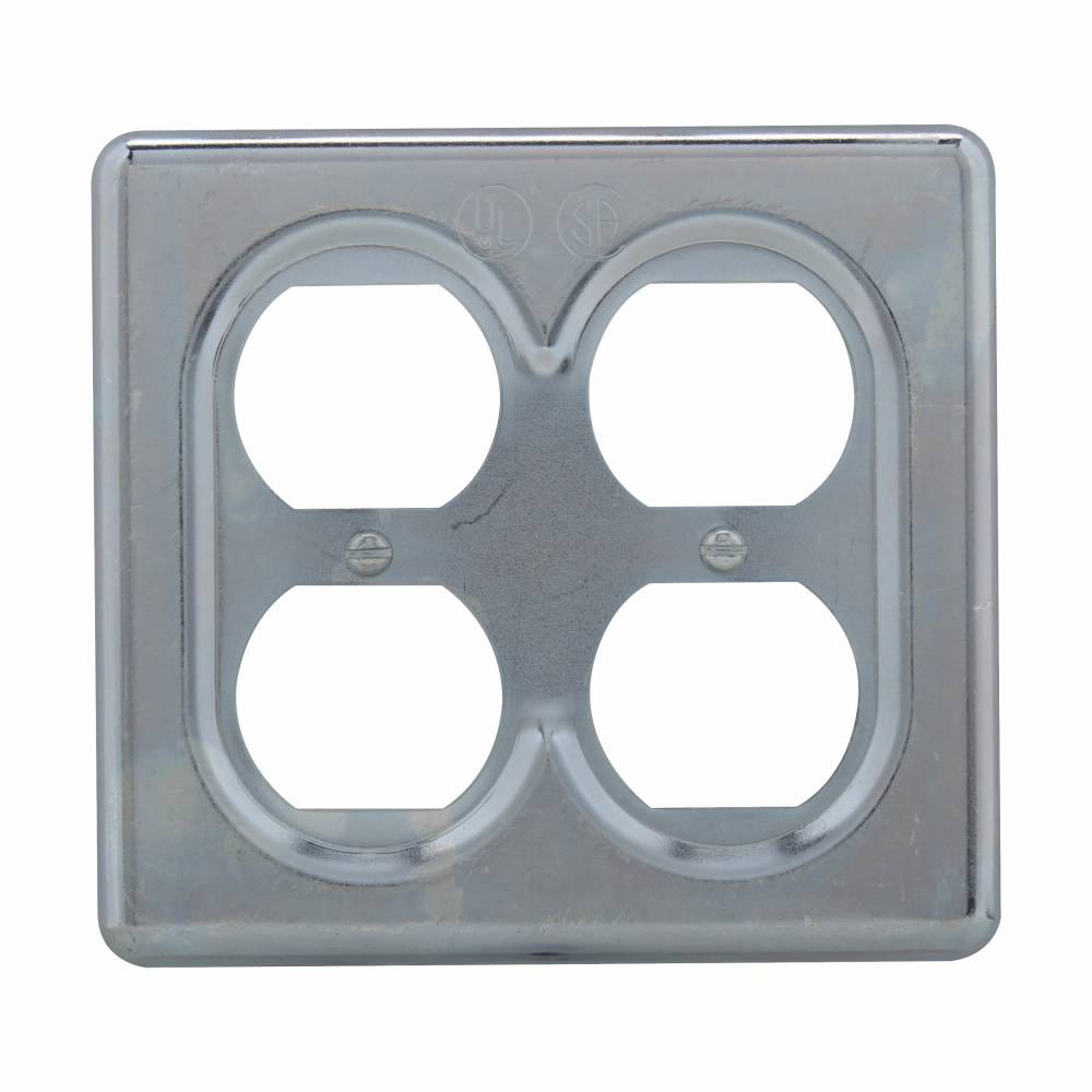 Crouse-Hinds S232 Flat Duplex Receptacle Cover, Sheet Steel