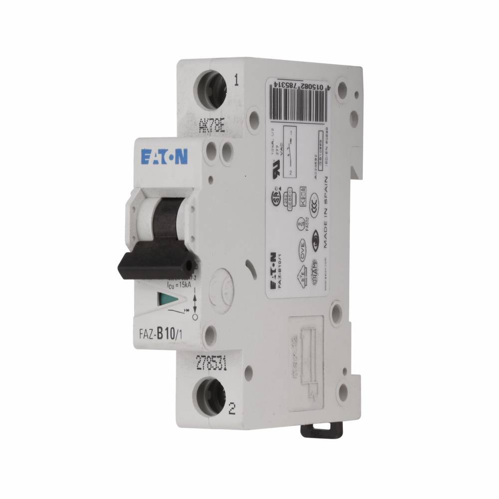 EATON FAZ-C15/1-RT-SP Current Limiting Miniature Circuit Breaker, 277 V, 15 A, 15 kA Interrupt ...