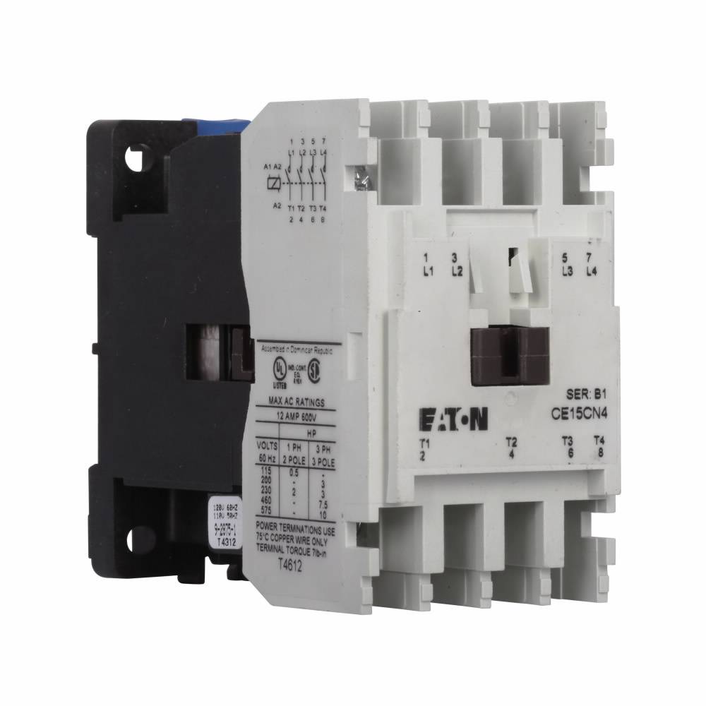 EATON CE15CN4AB Freedom C-Frame Non-Reversing IEC Contactor With Steel ...