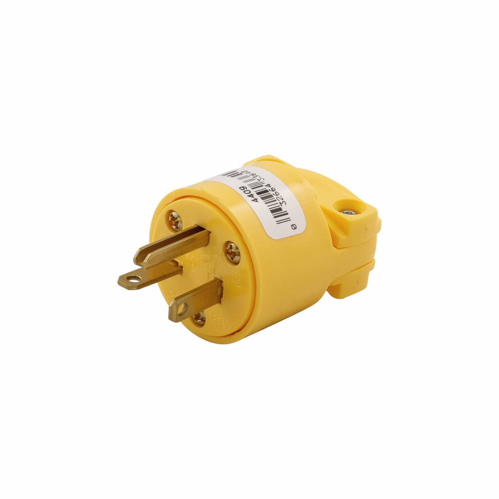 EATON Arrow Hart™ Eaton Wiring Devices 4409-BOX Grounding Straight Blade Plug, 250 VAC, 20 A, 2 ...