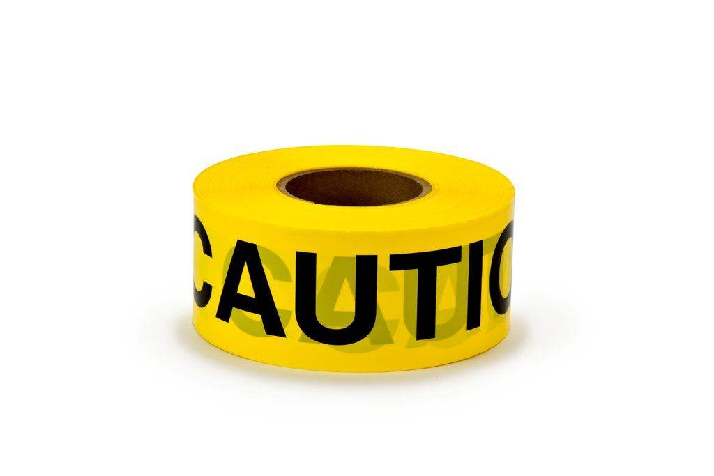 Scotch® 361-Y-3X1000FT 300 Above Ground Barricade Tape, Yellow, 1000 ft L x 3 in W, CAUTION DO ...
