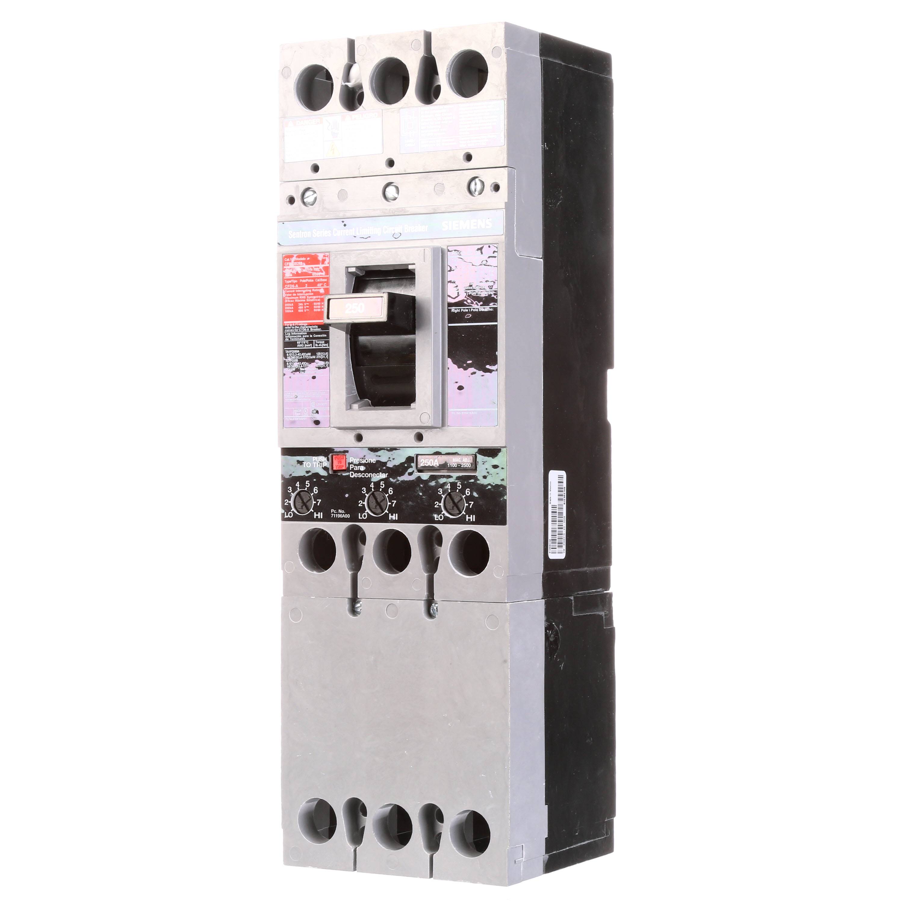 Siemens Sentron™ CFD63B250 Type CFD6 Current Limiting Fuseless Low ...