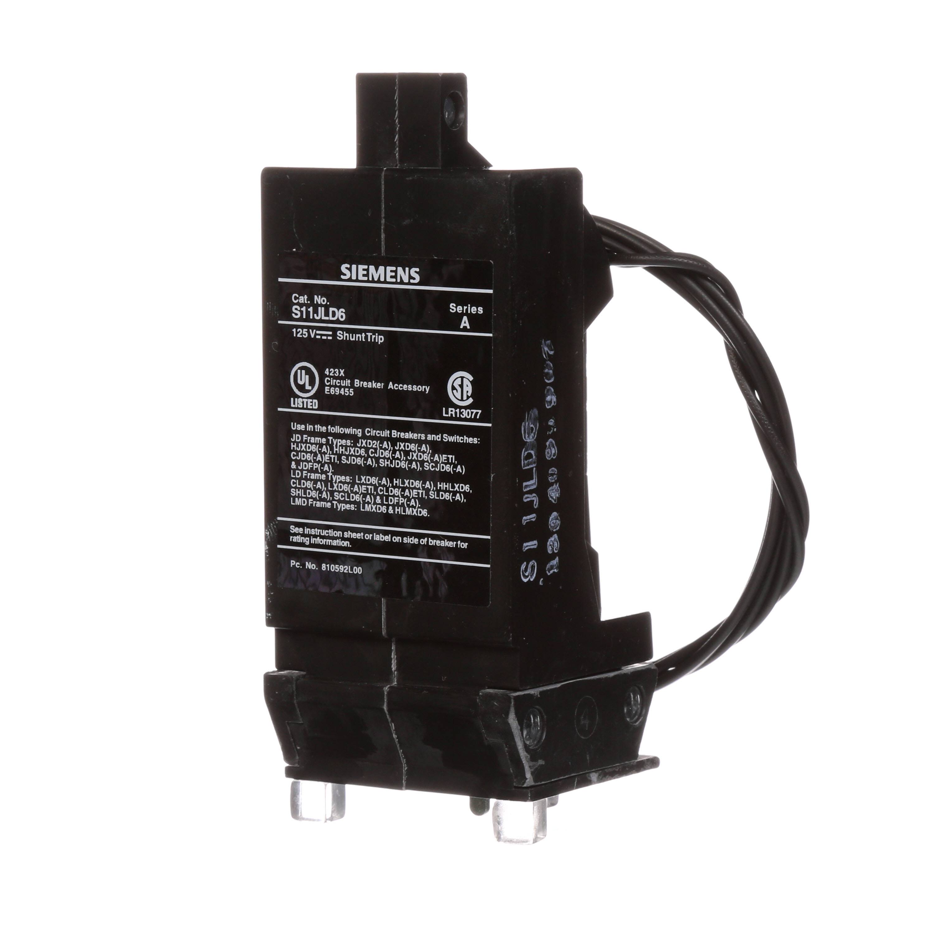 Siemens S11JLD6 Combination Shunt Trip, 125 VDC, Wire Lead Connection ...
