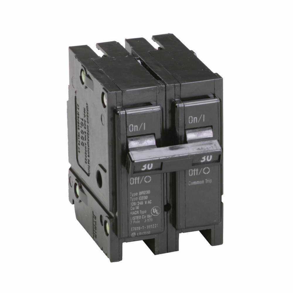 EATON BR230 Type BR Circuit Breaker, 120/240 VAC, 30 A, 10 kA Interrupt ...