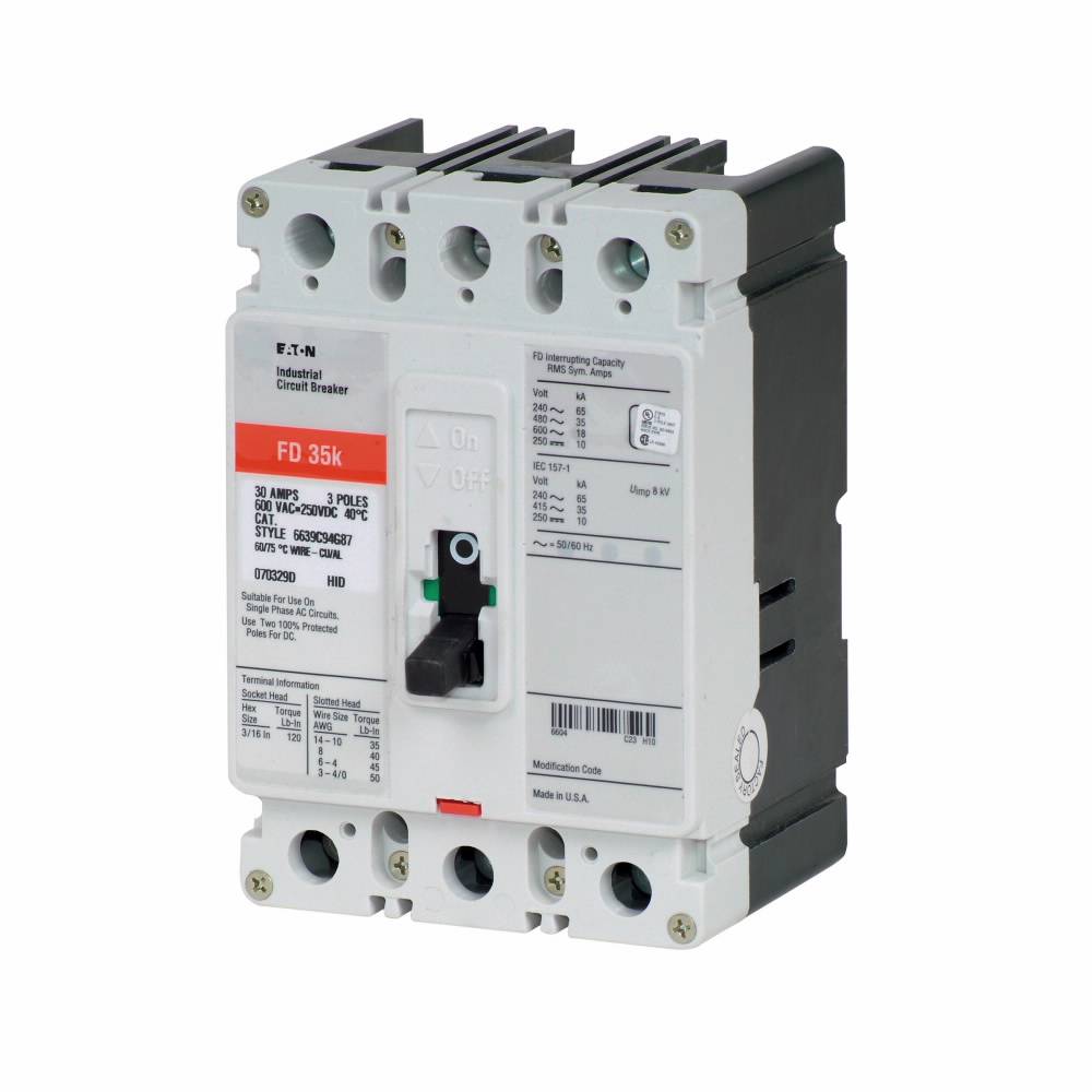 EATON FD3045-GR1 C Series Type FD Complete Standard Molded Case Circuit ...