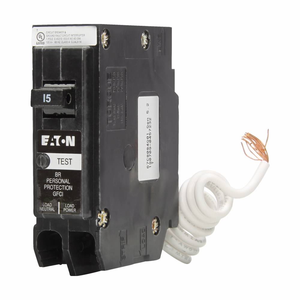 EATON BRN115GF Type ETN01 Ground Fault Circuit Breaker, 120/240 VAC, 15 ...