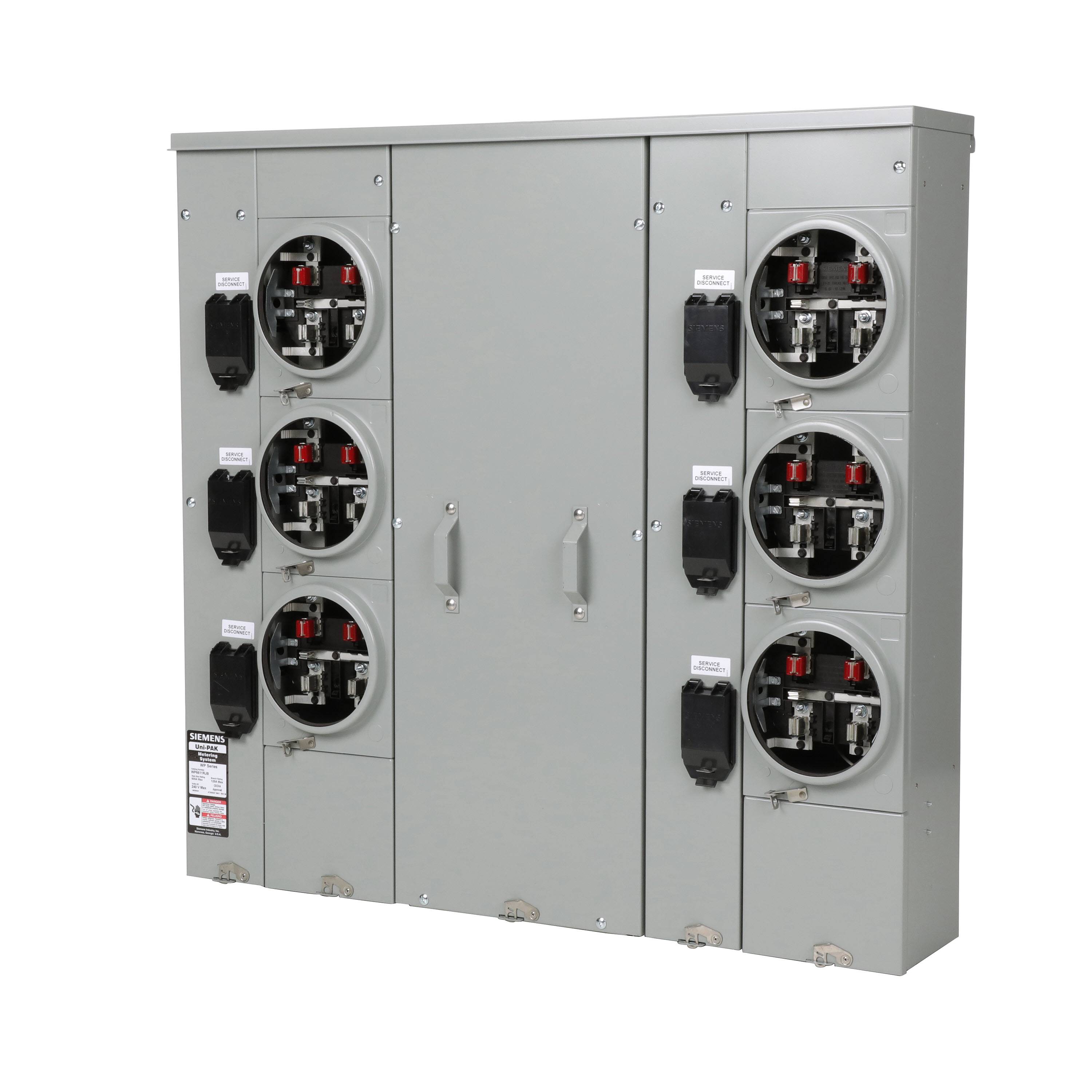 Siemens UNI-PAK WP6611RJB 6-Position Meter Socket, 120/240 VAC, 600 A ...