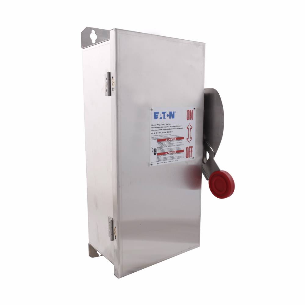 EATON DH261FWK316 Single Heavy Duty Safety Switch, 600 VAC, 30 A, 2 Poles