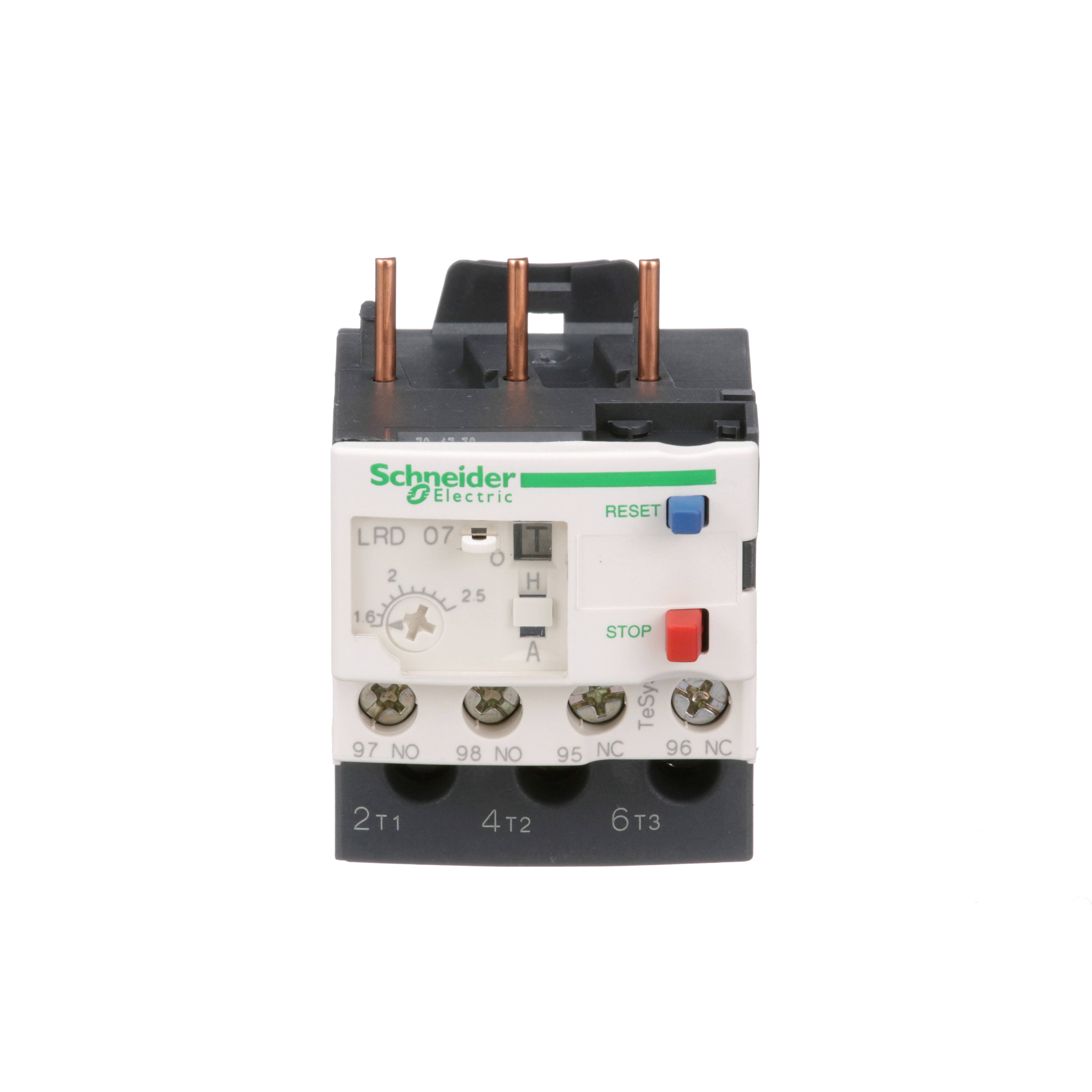 Schneider Electric TeSys® LRD07 D-Line Thermal Overload Relay, 1.6 to 2 ...
