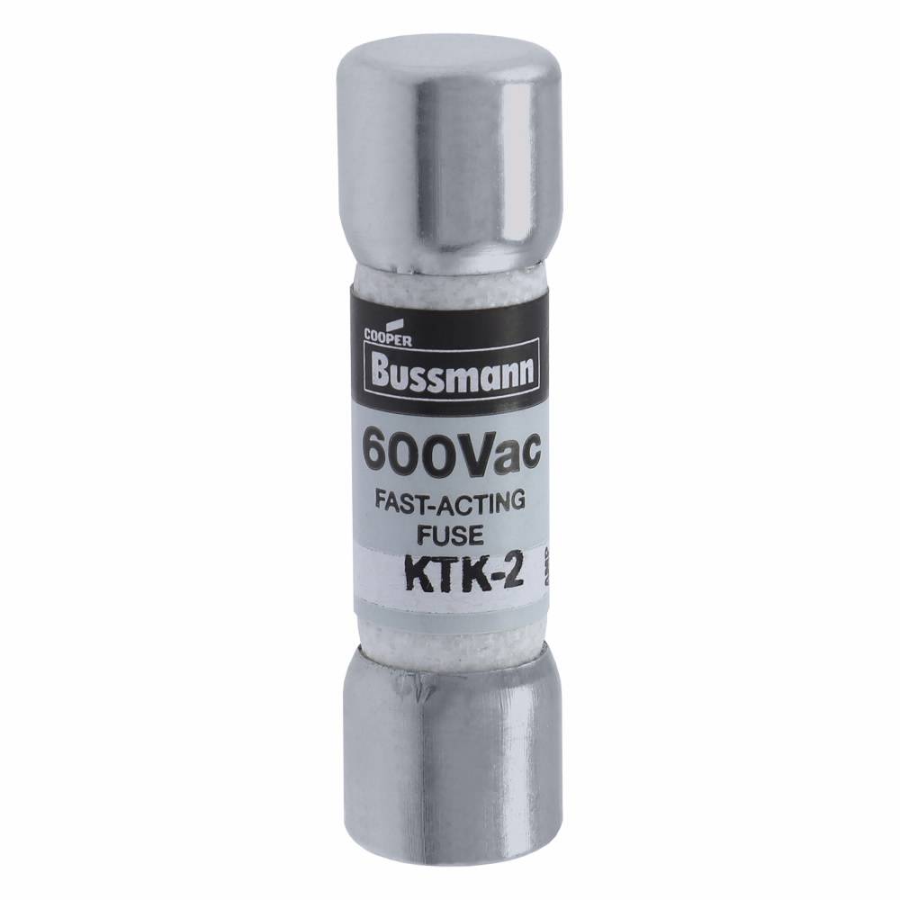 Bussmann Limitron™ KTK-2 Fast Acting Midget Fuse, 2 A, 600 VAC, 100000 A Interrupt, Class ...