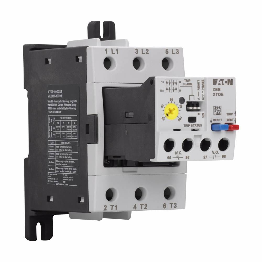 EATON XTOE100GCSS Class 10/20/30 Electronic Overload Relay, 20/100 A ...