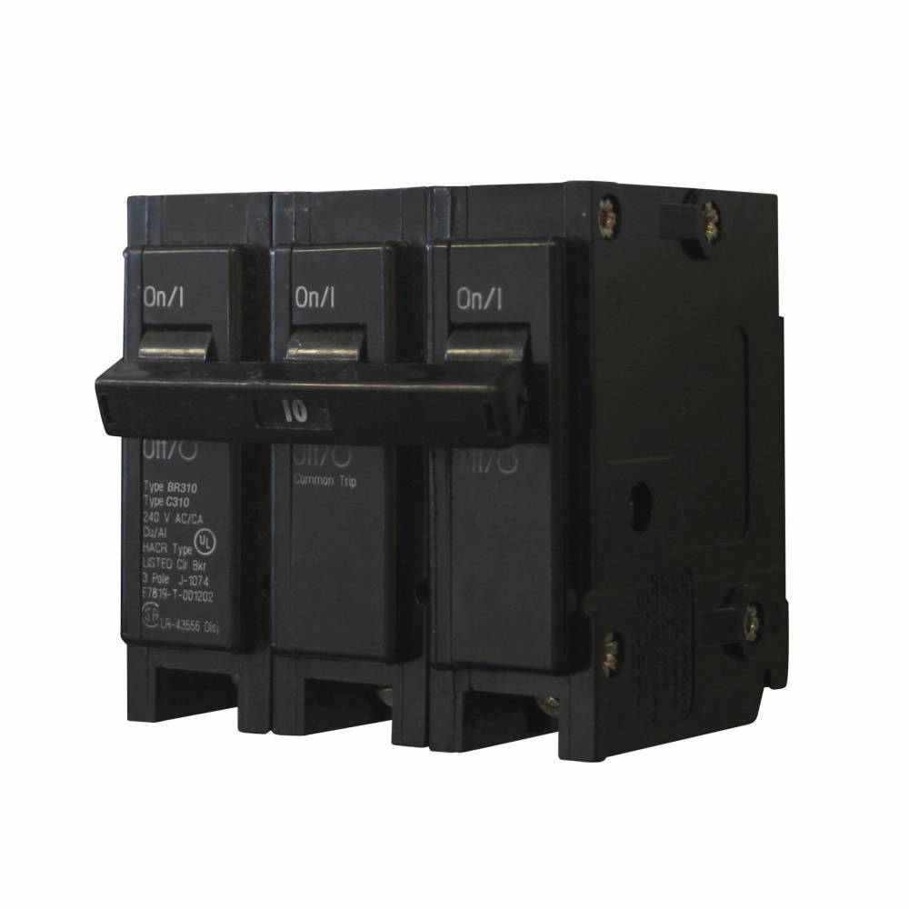 EATON BR310 Type BR Thermal Magnetic Circuit Breaker, 240 VAC, 10 A, 10 ...