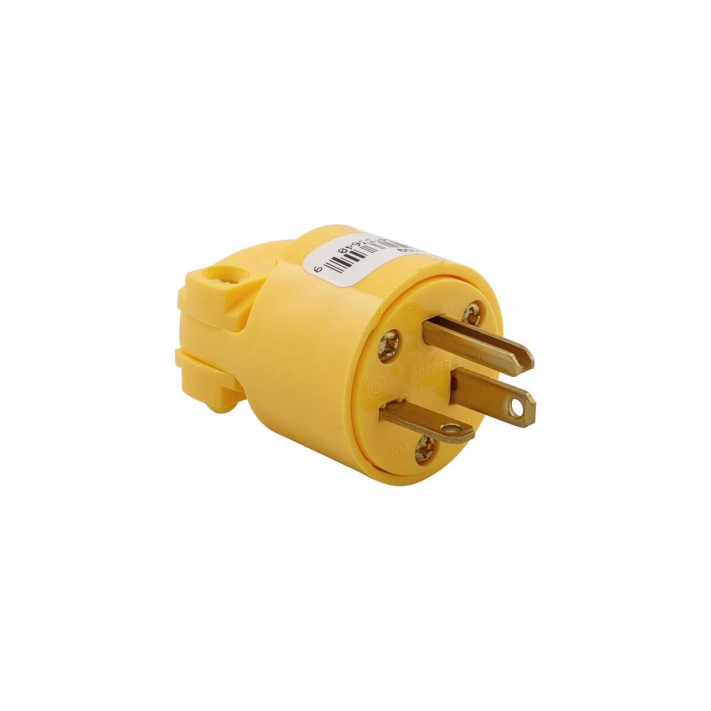 EATON Arrow Hart™ Eaton Wiring Devices 4409-BOX Grounding Straight Blade Plug, 250 VAC, 20 A, 2 ...