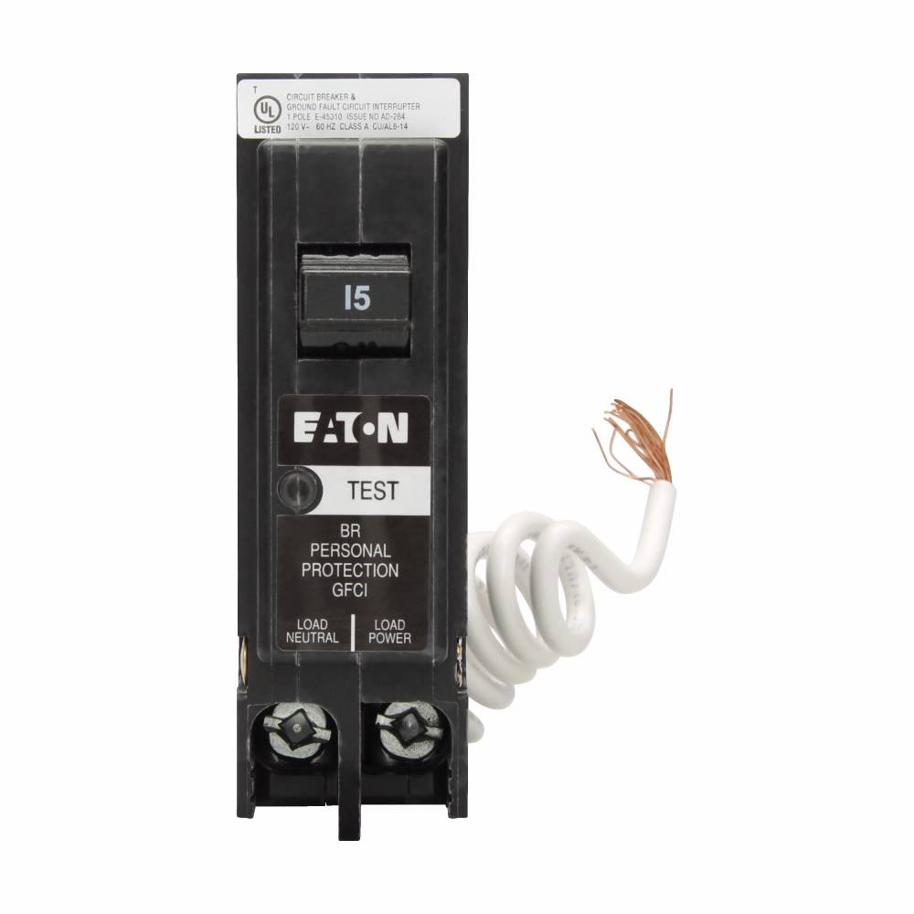 EATON BRN115GF Type ETN01 Ground Fault Circuit Breaker, 120/240 VAC, 15 ...