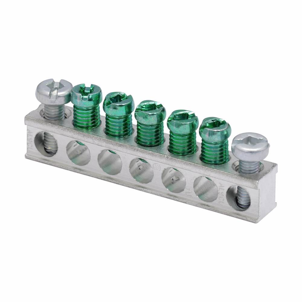 EATON GBKP5CS Plug-On Neutral Grounding Bar, 2.39 in L, 5 Terminals ...