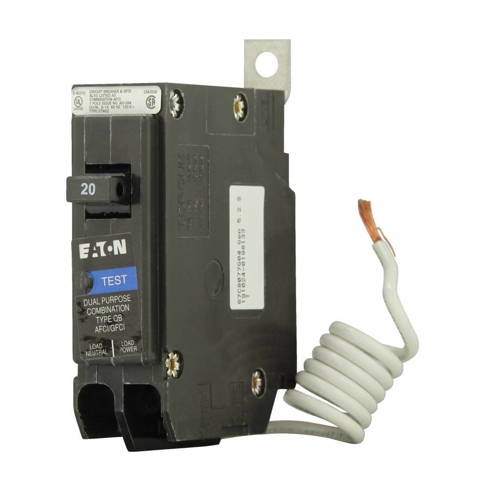 EATON QuickLag® QB1020AFGF Arc Ground Fault Combination Circuit Breaker ...