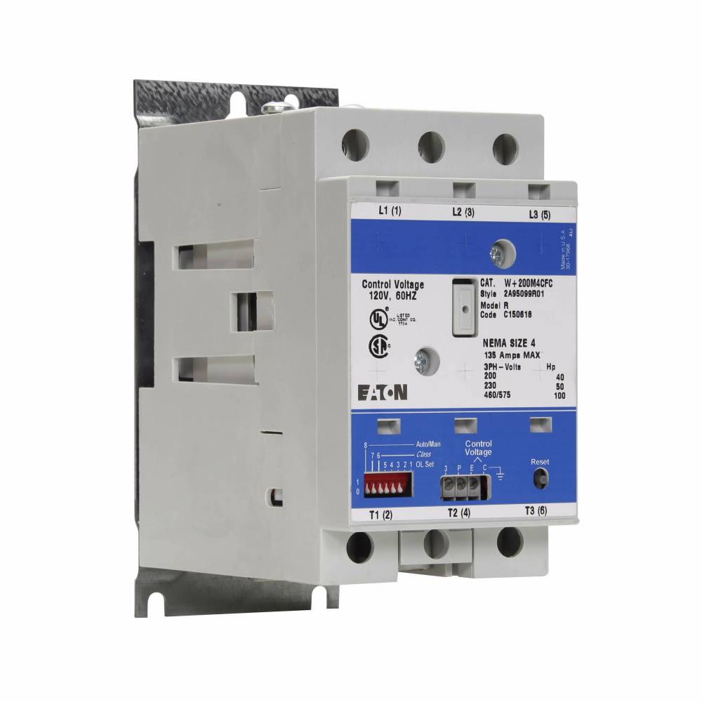 EATON Advantage® W+200M4CFC NEMA Starter, 120 VAC V Coil, 3 Poles, NEMA ...