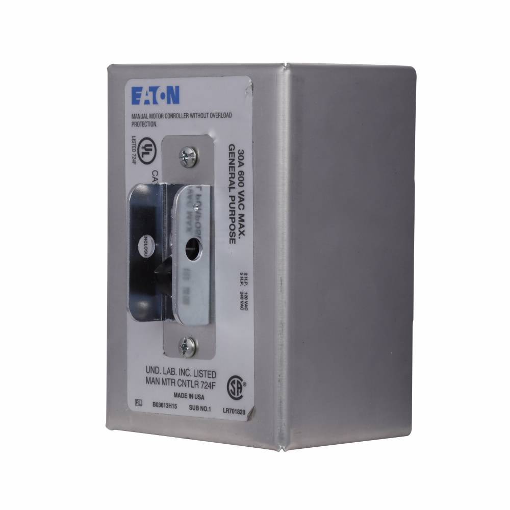 EATON B230AN Manual Motor Control Switch, 120 to 240 VAC, 30 A, 2 hp, 5 hp