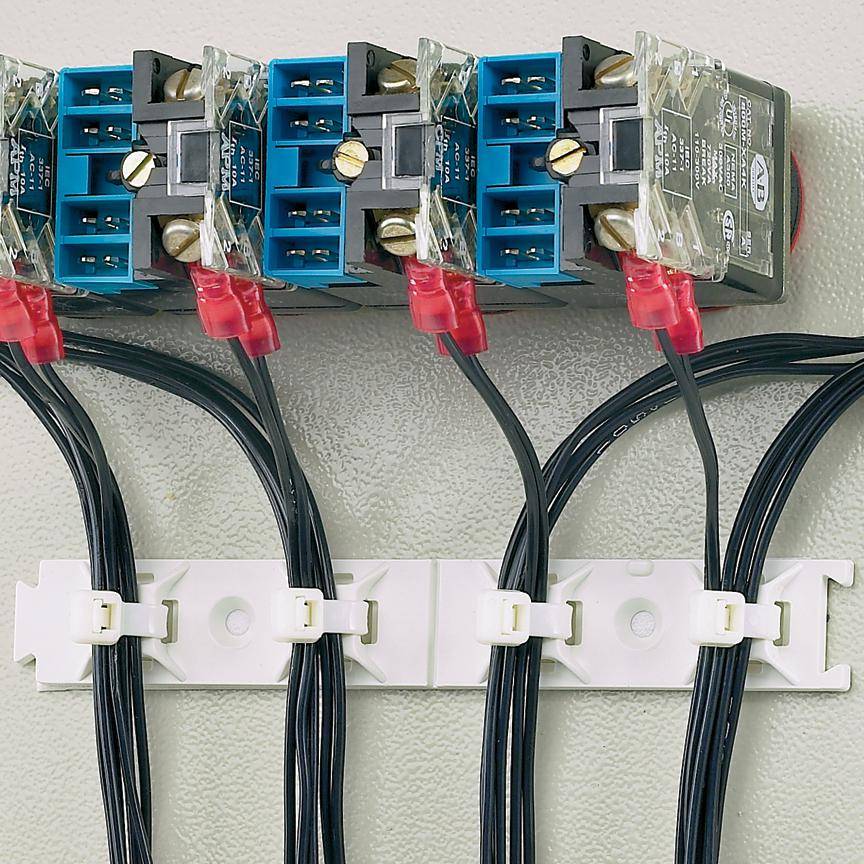 Panduit® ABMQS-A-C Adhesive Backed Multiple Bridge Cable Tie Mount, 4 ...