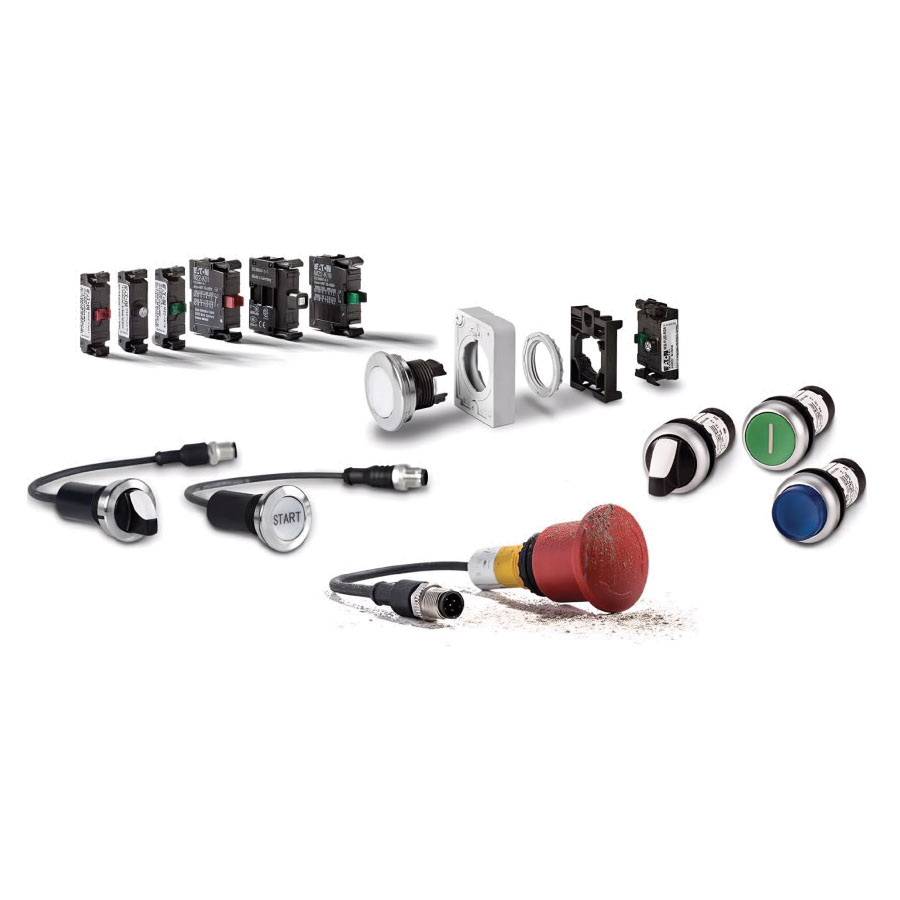 EATON M22-CLED-W M22 Illuminated Light Unit, 22.5 mm, LED Lamp, 13 to 30 VAC/VDC, Spring Cage ...