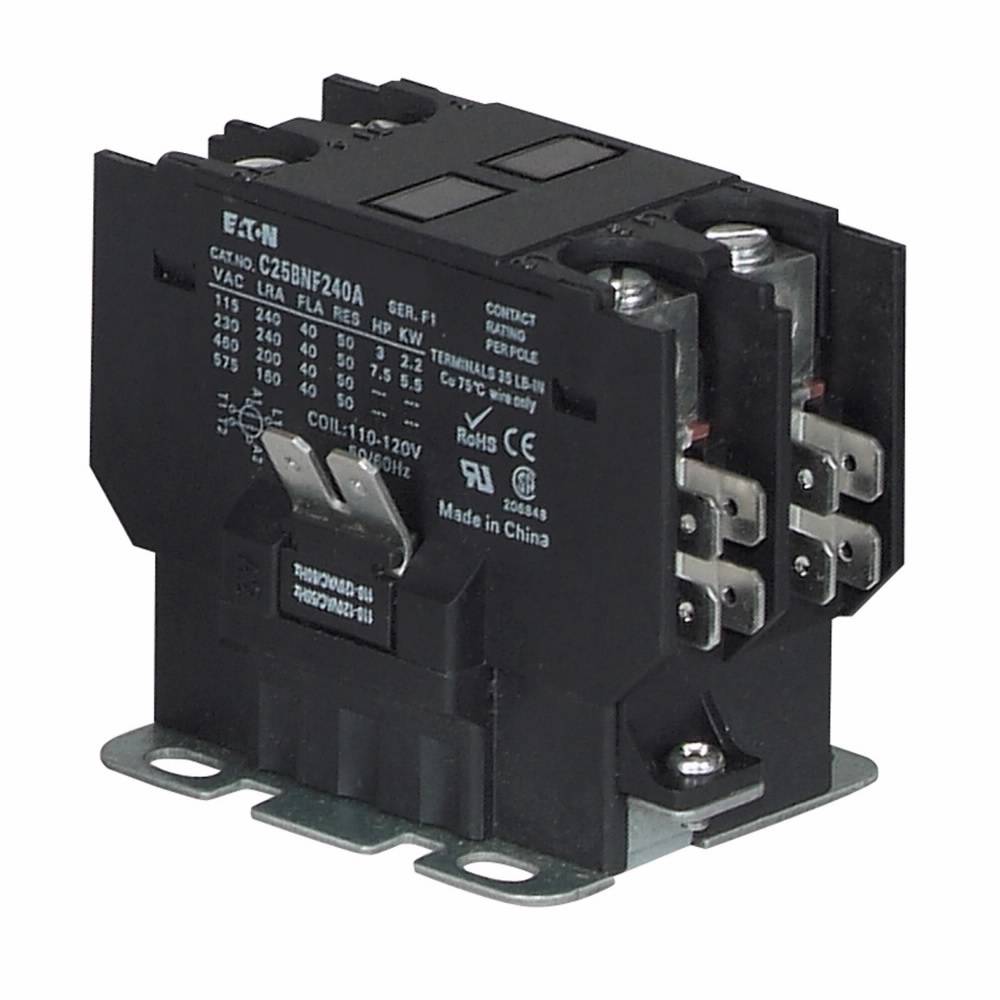 EATON C25BCF240B Compact Non-Reversing Definite Purpose Contactor, 208 ...