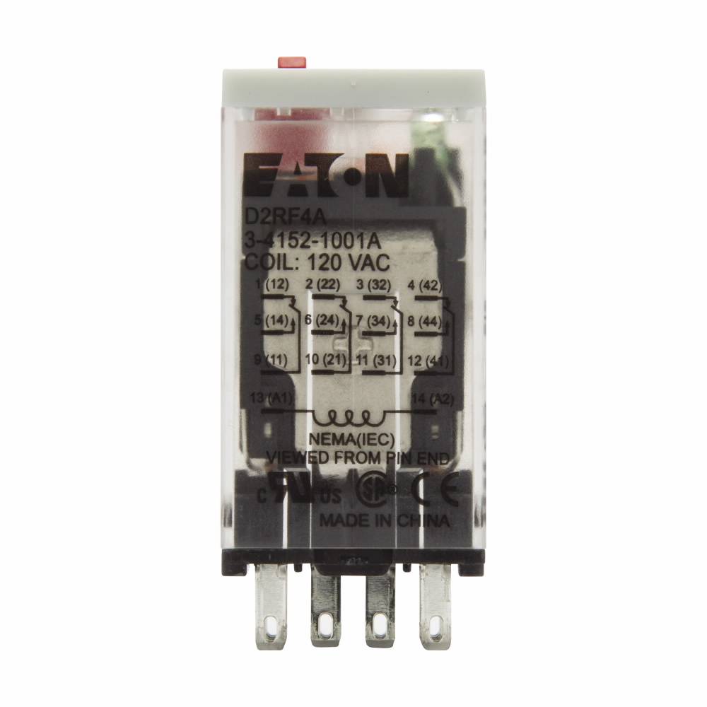 EATON D2RF4A Ice Cube Fixed Contact Full Featured General Purpose Relay ...