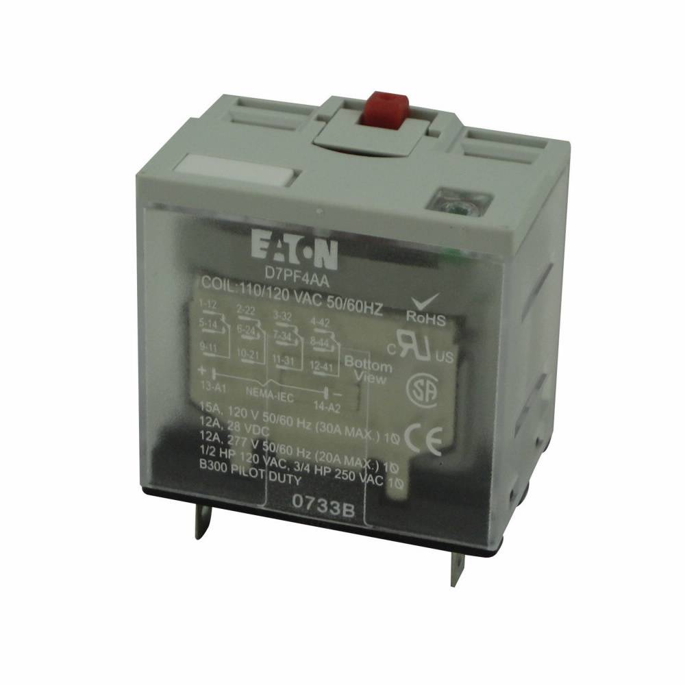 EATON D7PF4AA Ice Cube Full Featured General Purpose Relay, 15 A, 4PDT ...