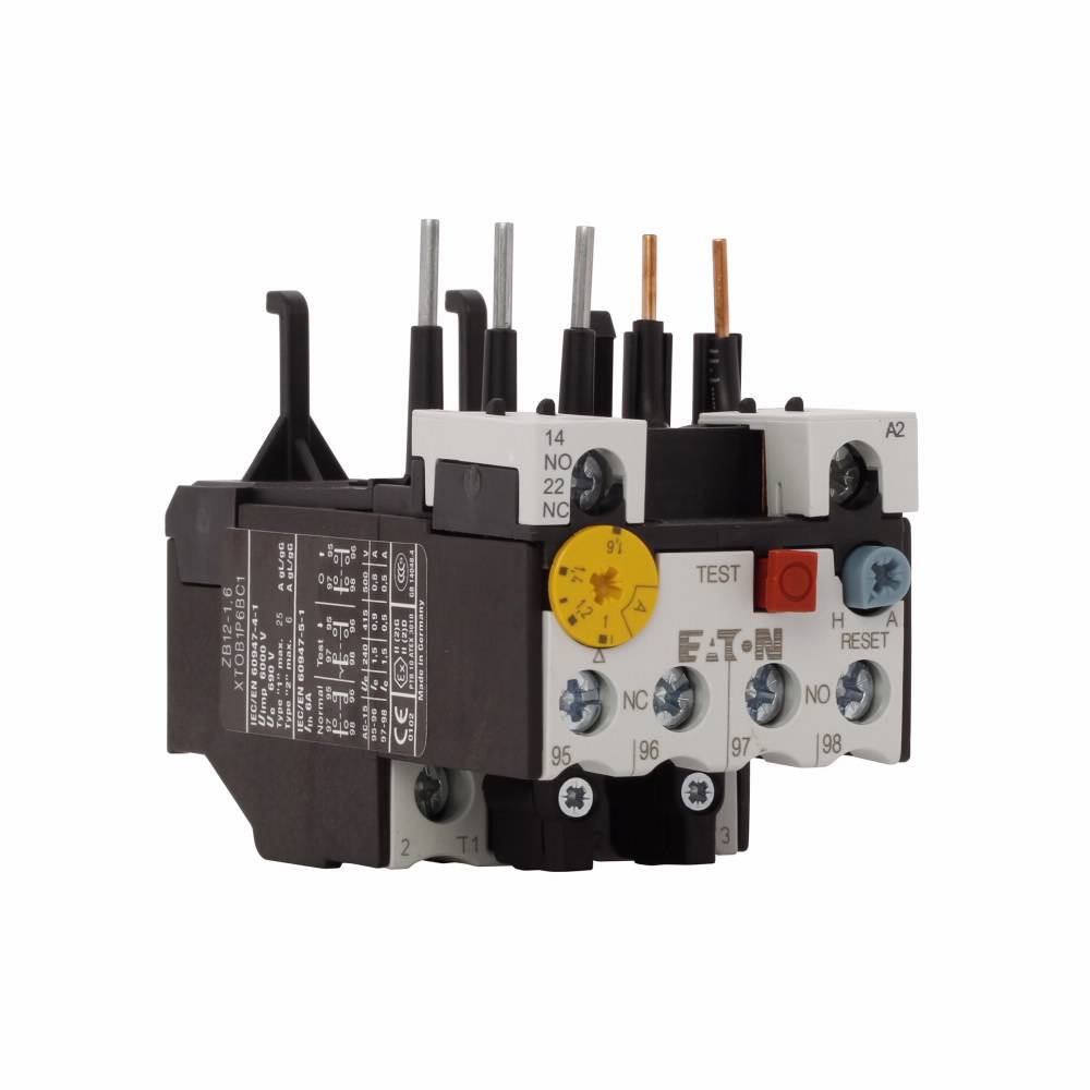 EATON XTOB1P6BC1 Bi-Metallic Thermal Overload Relay, 1 to 1.6 A, 1NO ...