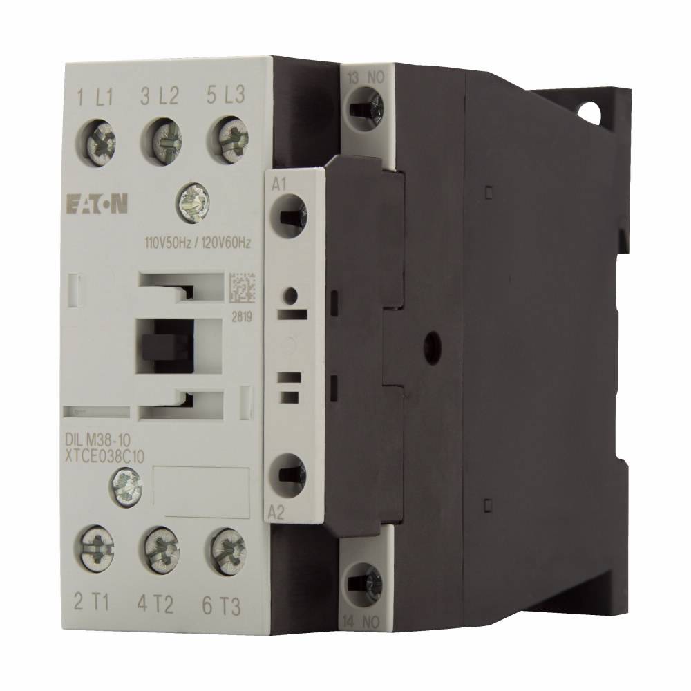 EATON XTCE038C10A Full Voltage Non-Reversing IEC Contactor, 110/120 VAC ...