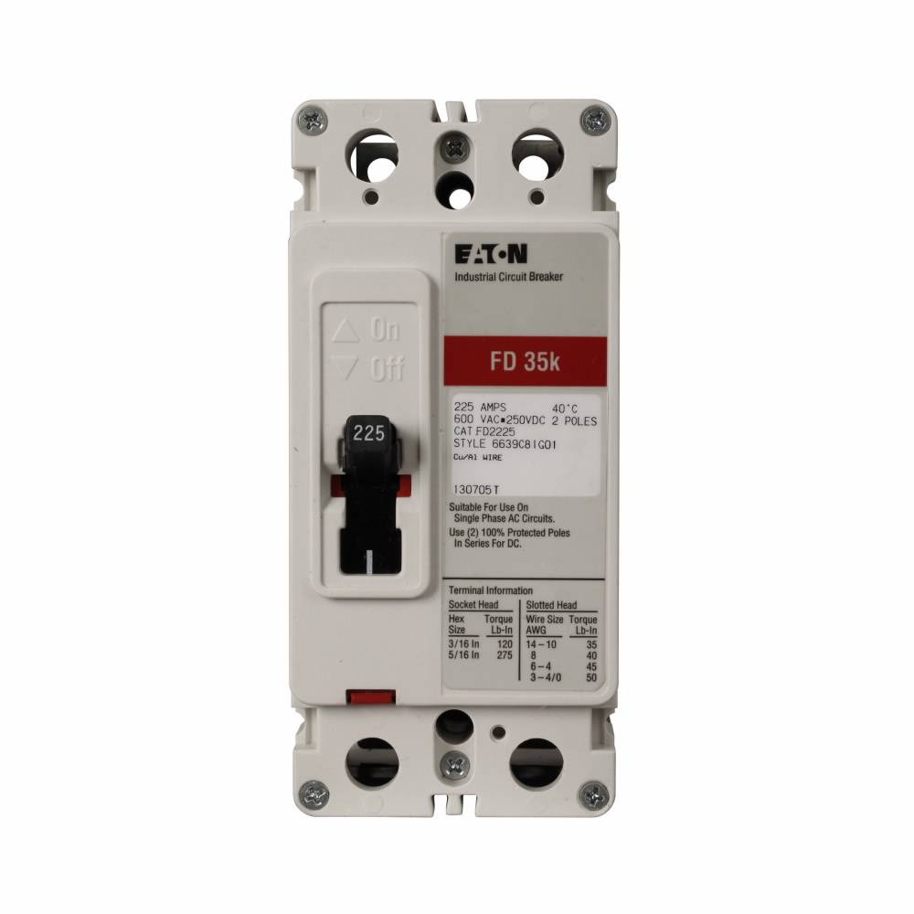 EATON FD2225K C Series Type FD Molded Case Circuit Breaker, 600 VAC/250 ...