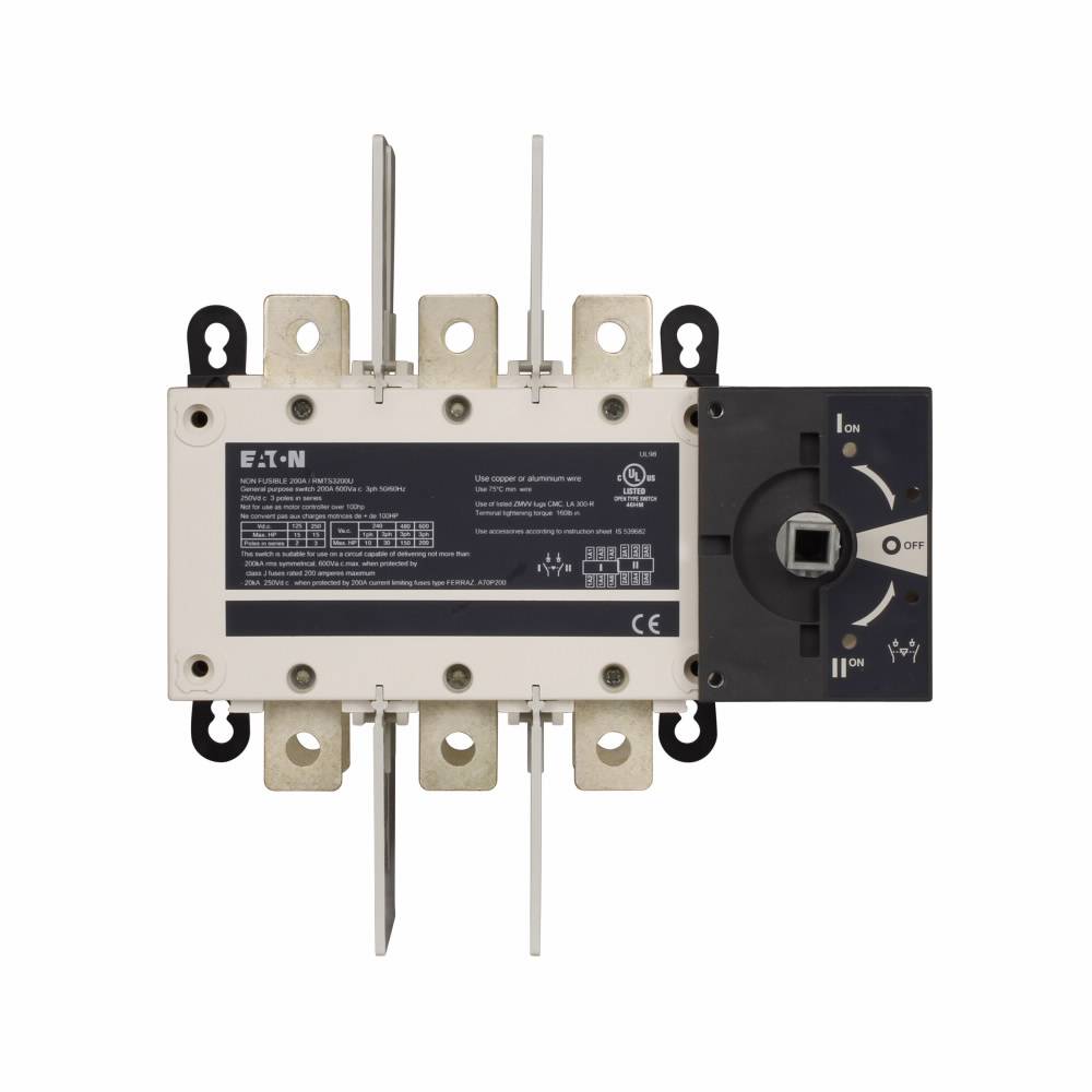 EATON RMTS3800U Manual Transfer Non-Fusible Rotary Disconnect Switch ...