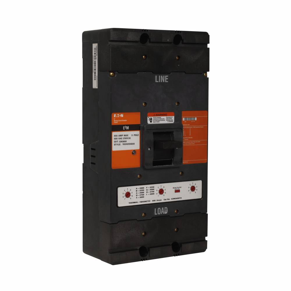 EATON E2M3800TX Thermal Magnetic Molded Case Circuit Breaker Trip Unit ...