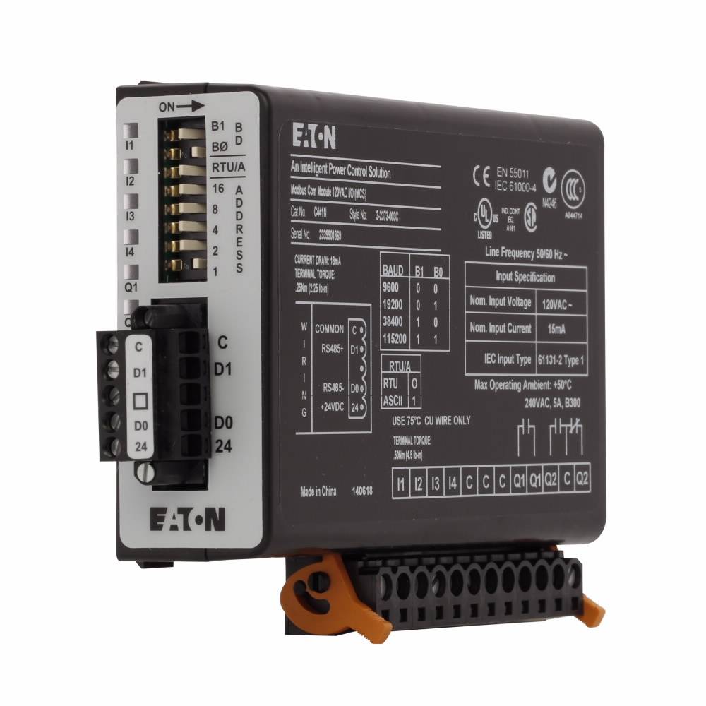 EATON C441N Modbus RTU Communication Module, 120 VAC, Relay Output