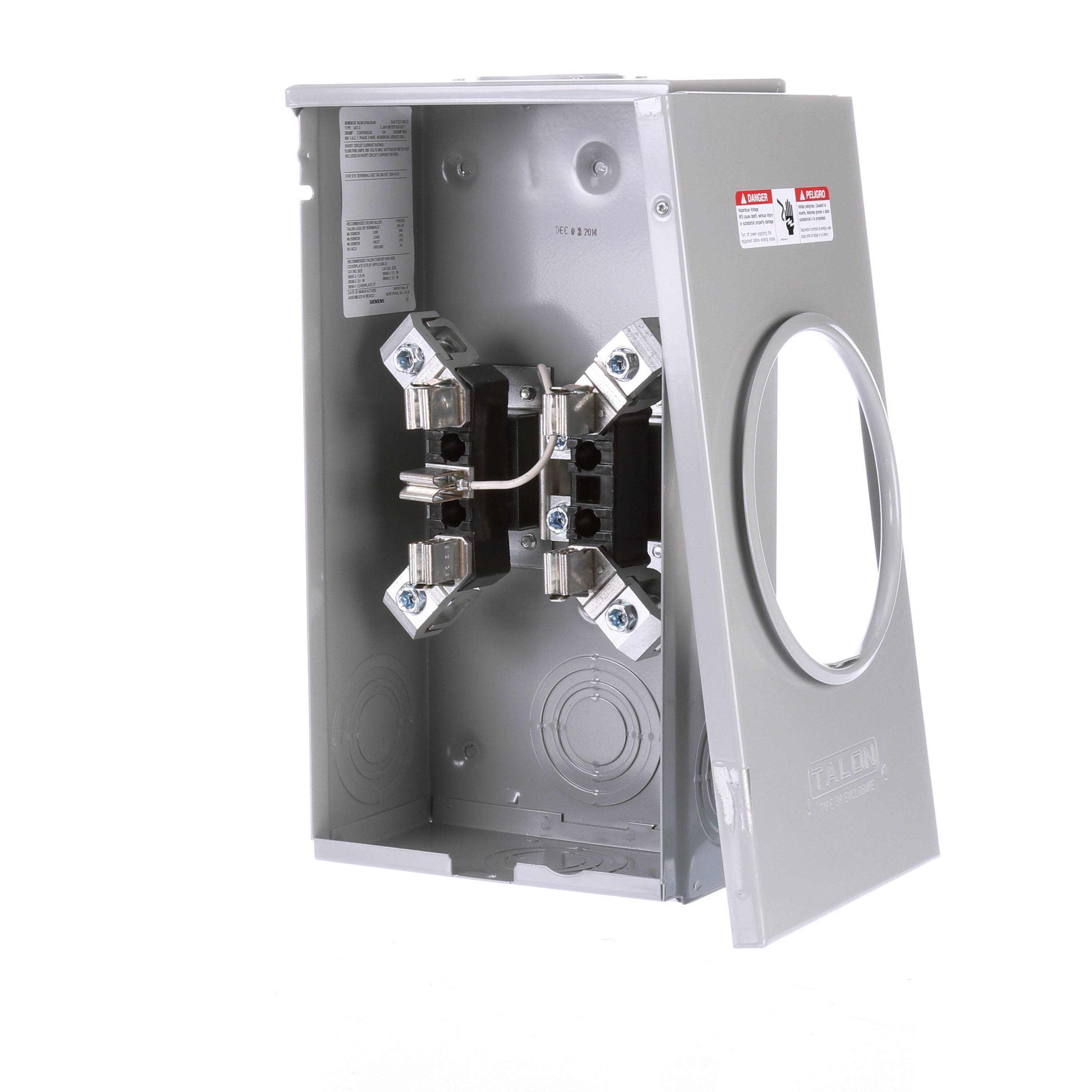 Siemens TALON® UAT327-0MCO 1-Position Type UAT3 Meter Socket, 600 VAC ...