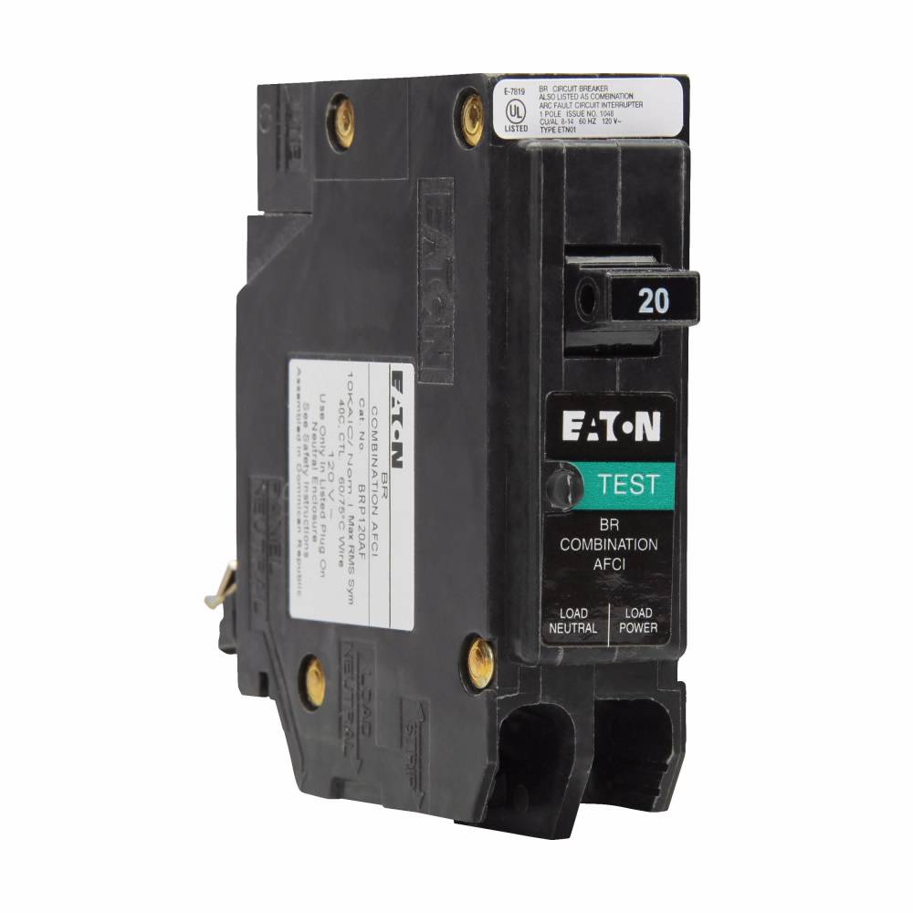 EATON BRP115AF Type BR AFCI Combination Circuit Breaker, 120 VAC, 20 A ...