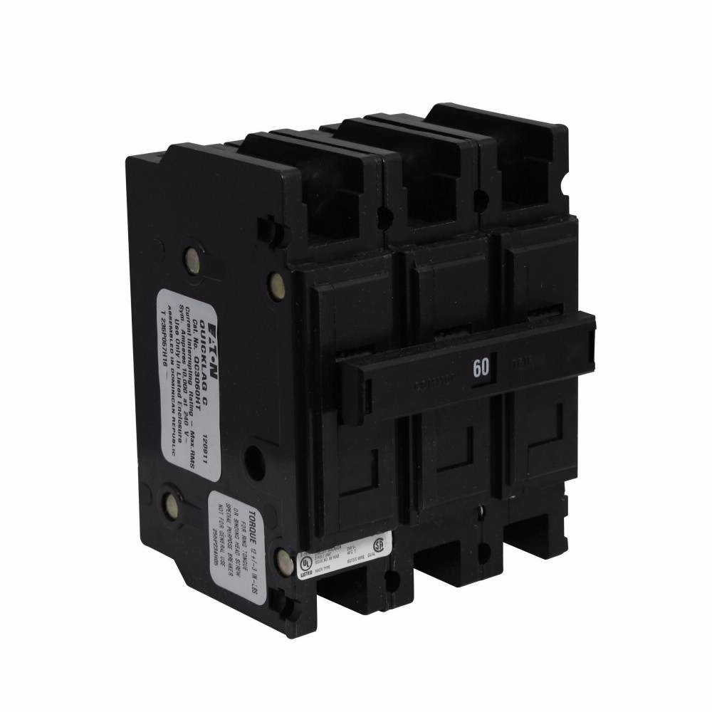 EATON QC3060HTS Quicklag Type QC Miniature Circuit Breaker, 240 VAC, 60 ...