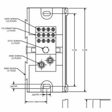 600 V 460A, Ilsco LDA-212-4/0 SNAPBLOC® Power Distribution Block