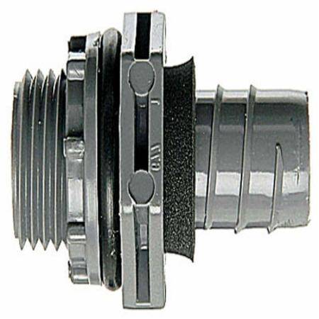 1/2" Gray PVC Straight 1-Piece Spiral Threaded Male Liquidtight ...