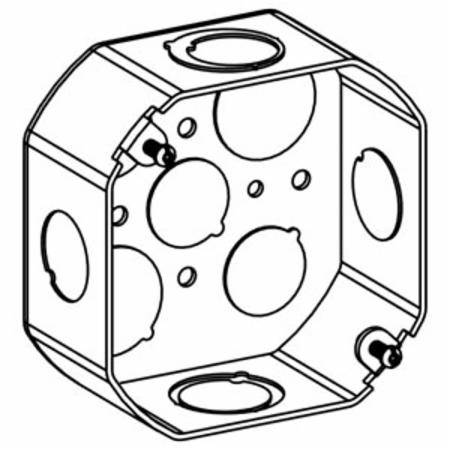 15.5 Cu in 9-KO, Orbit Industries 4RB-MKO Electrical Octagon Box