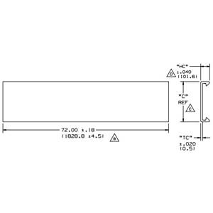 3.25" x 6' Panduit C3LG6-F Wiring Duct Cover